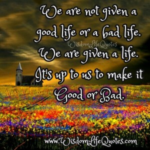 We are not given a Good life or a Bad life | Wisdom Life Quotes